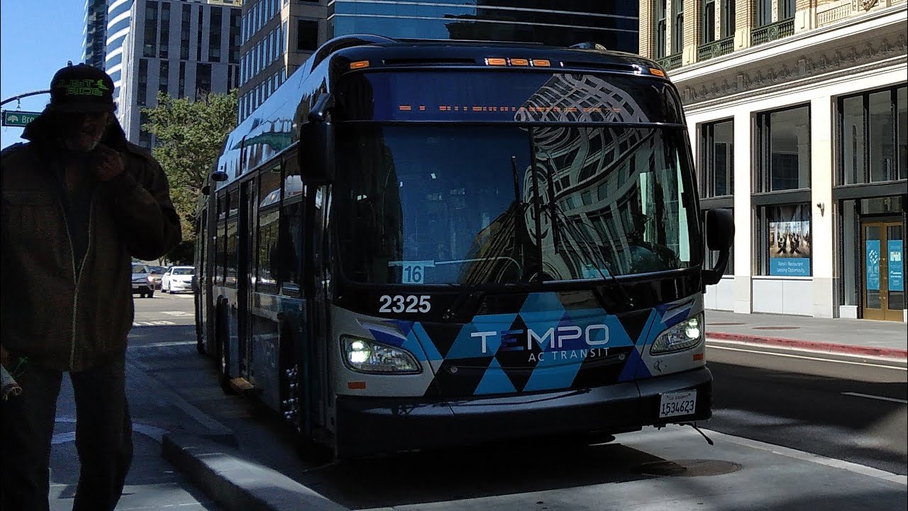 AC Transit 2016 New Flyer XDE60 2325 on Line 1T - Tempo BRT - YouTube