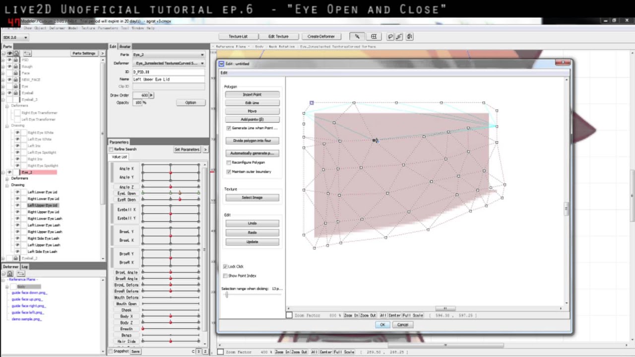 Live2D Cubism 2.0 tutorial (2015) - Ep.06 "Eye Open and Close" - YouTube