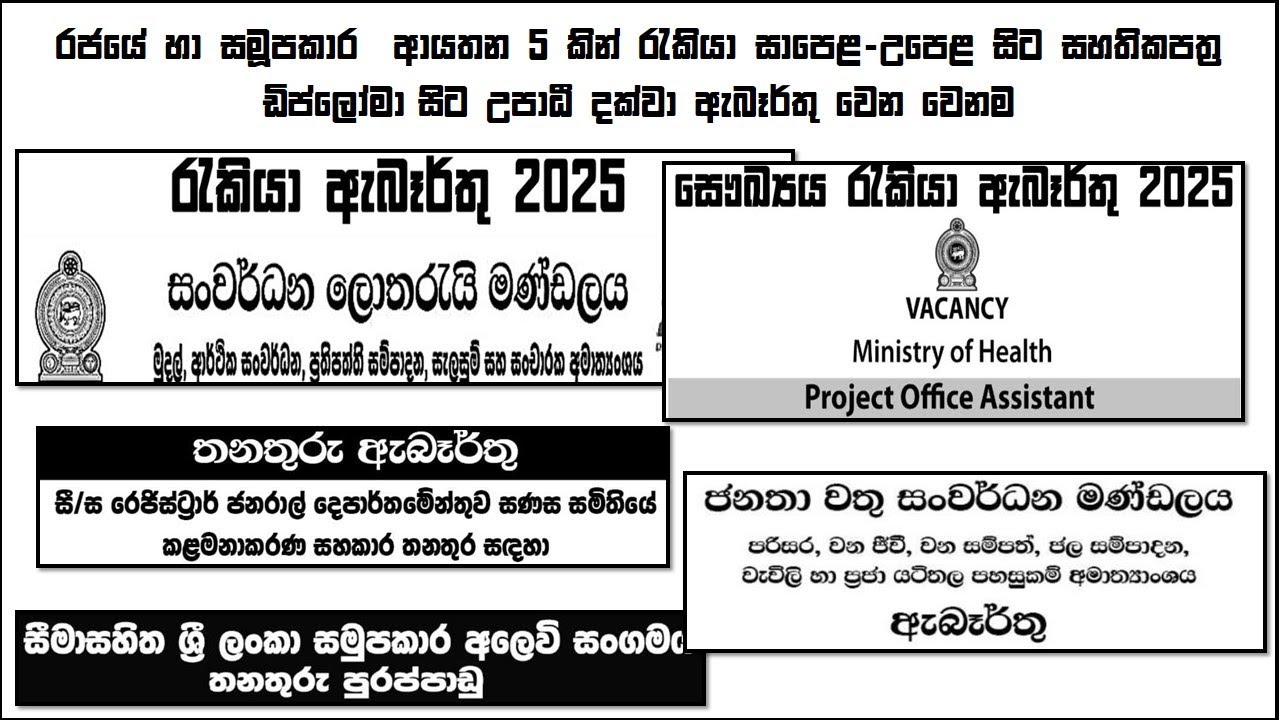 Government & SAMUPAKARA Institutes Vacancies For 2025 | DLB JANAWASAMA ...