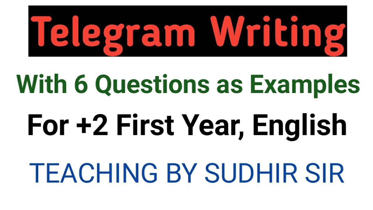 🔵TELEGRAM WRITING WITH 6 EXAMPLES, FOR +2 FIRST YEAR STUDENTS, ENGLISH ...