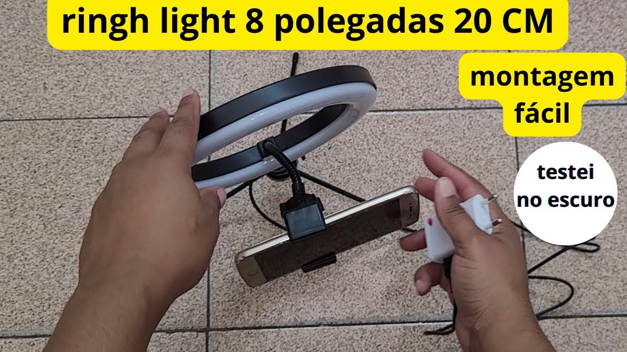 como montar ring light 8 polegadas - YouTube