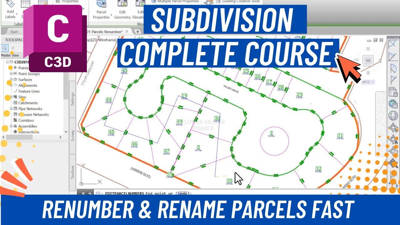 5.8A How to Renumber a Series of Parcels in Civil 3d | Rename parcels ...