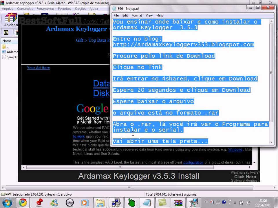 Baixando e instalando Ardamax Keylogger 3.5.3 - YouTube