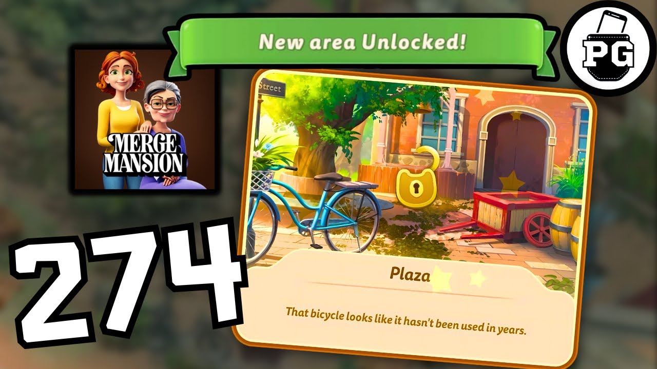 NEW Area Unlocked - Plaza ! 🏡 Merge Mansion - Gameplay Walkthrough ...