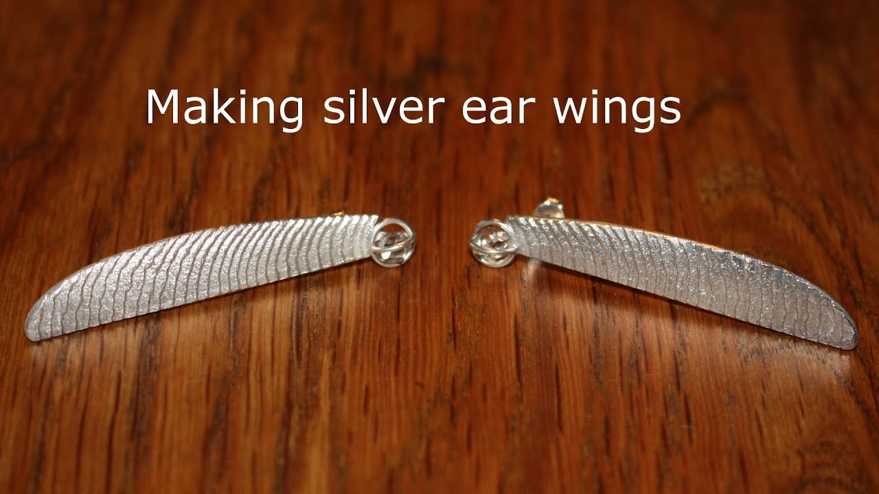 Making silver ear wings - YouTube