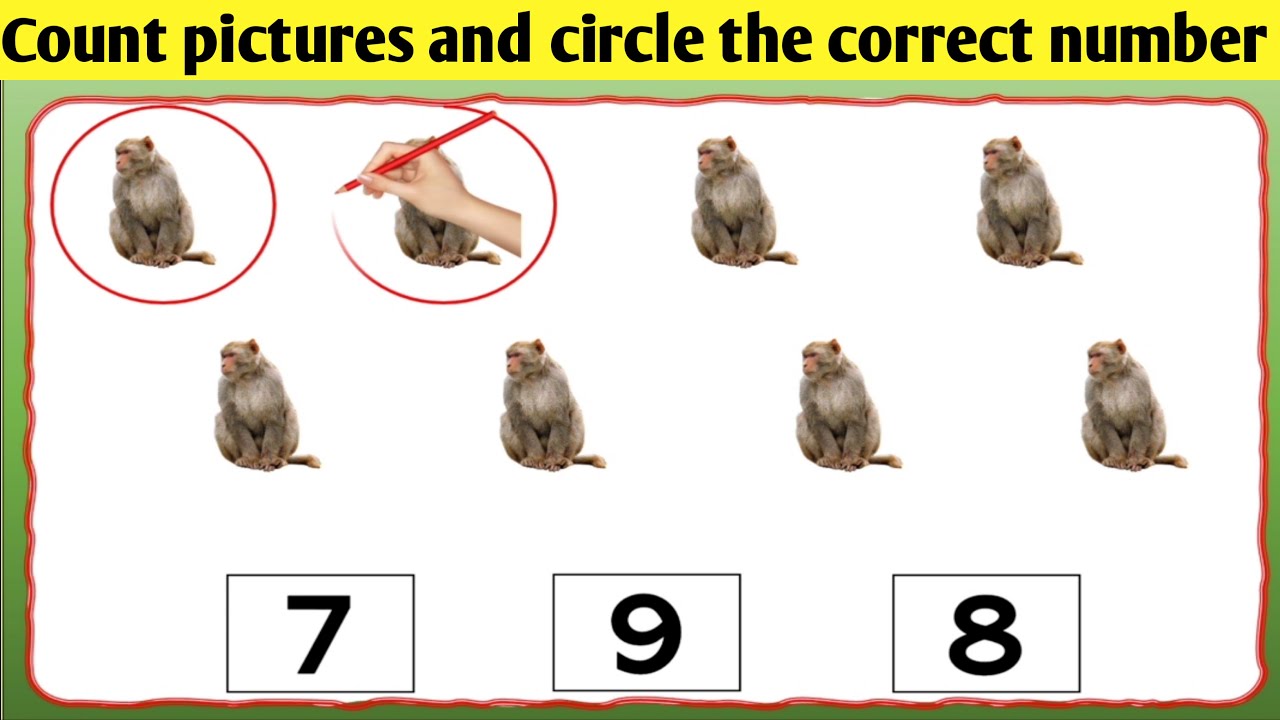 count pictures and circle the correct number | learn to count ...