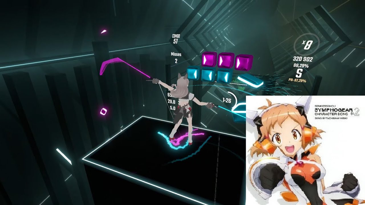 [Beat Saber] Gekisou Gungnir (Symphogear) [expert+] - YouTube