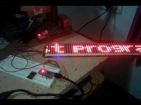 Matrix LED scrolling message notice board using arduino - YouTube