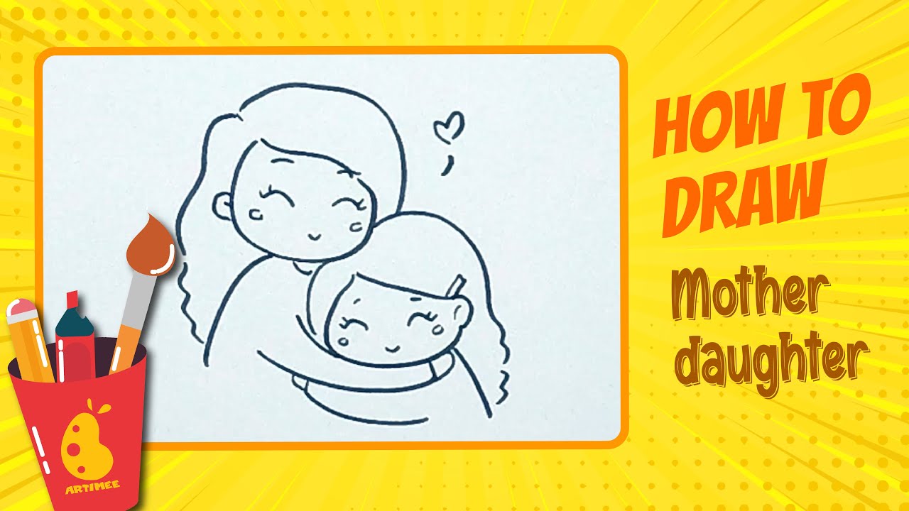 How to Draw Mother and daughter - YouTube