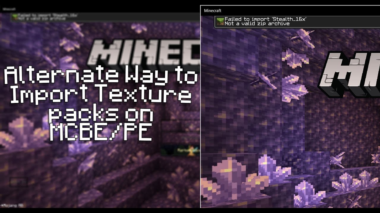 Failed to import Pack? No Problem! Alternate way to Import Texture Pack on MCBE/PE (PC & Mobile ...