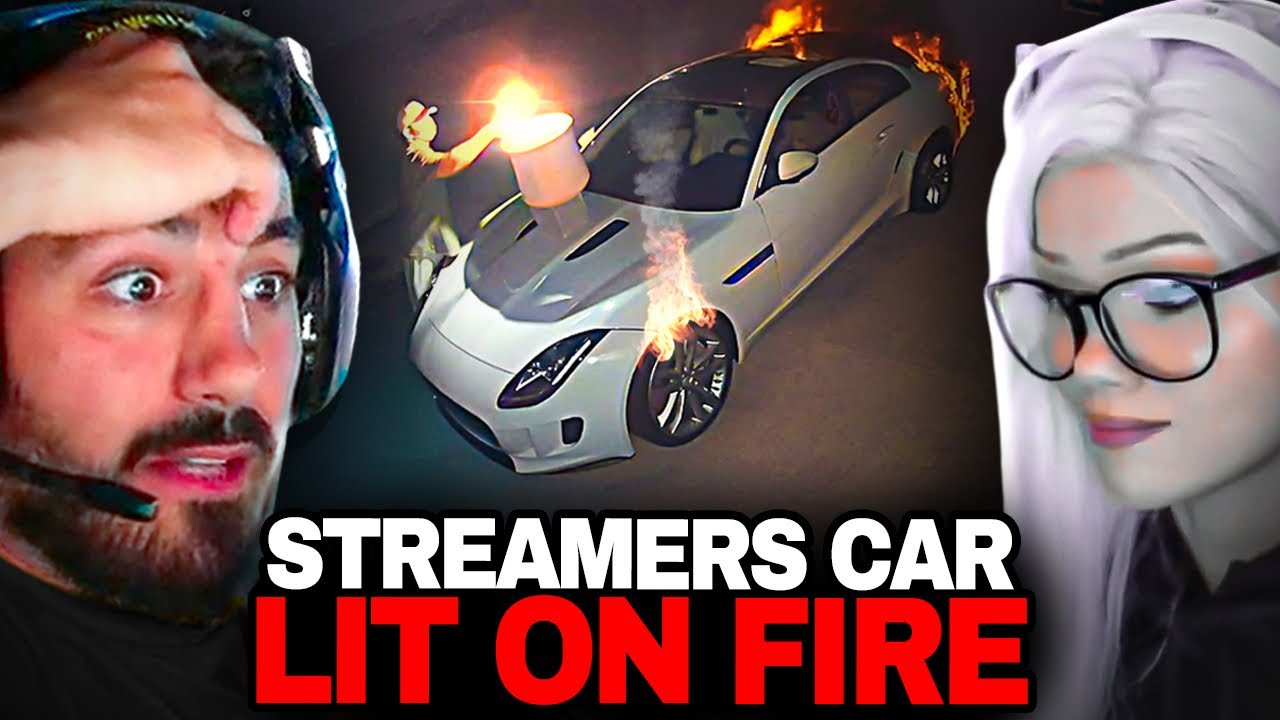 Top Donator Lights a Streamers Car on Fire LIVE... - YouTube