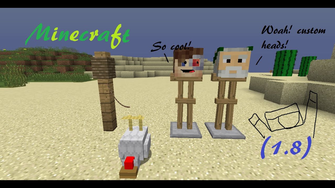 Minecraft - How To Use /kill @e And Spawn Custom Heads! (1.8) - YouTube