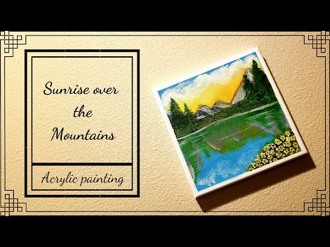 How to paint Sunrise | Acrylic painting for beginners | Art challenge ...