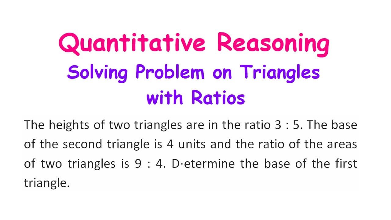 Quantitative Reasining - Solving Problem on Triangles with Ratios - YouTube