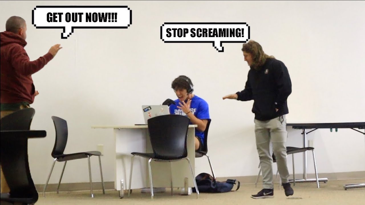 Raging On Fortnite In Public Library Prank! - YouTube