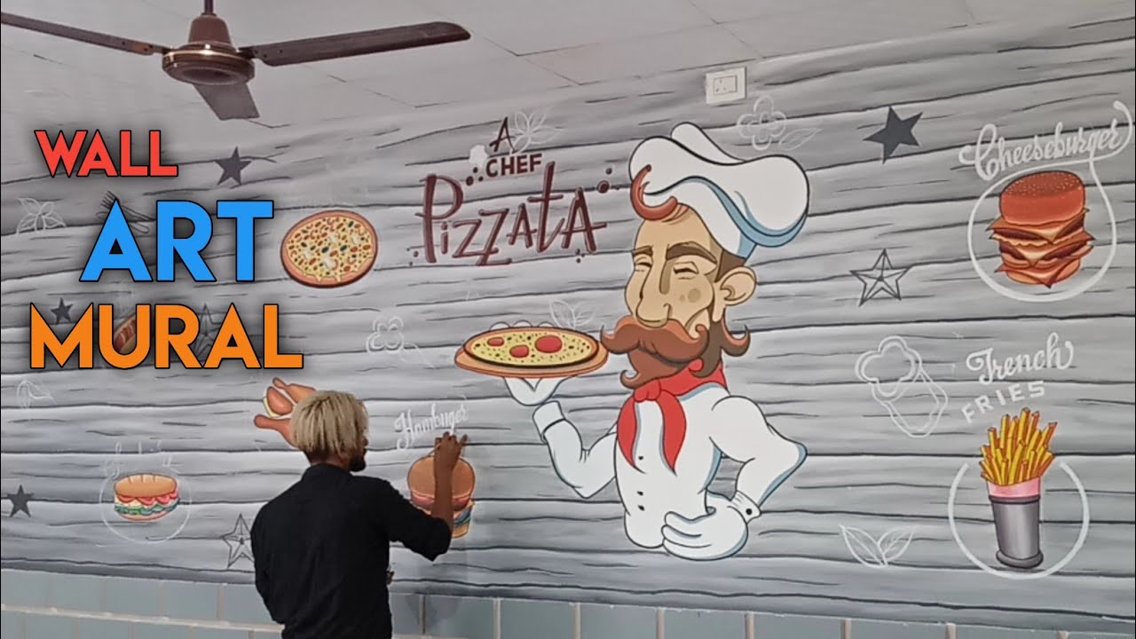 Hand Painted Wood Pizza Restaurant Wall Dècor || Wall Painting for ...