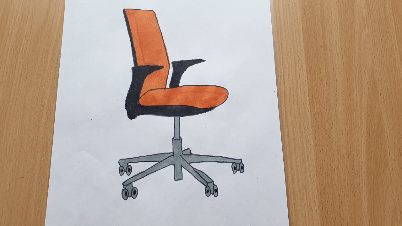 How to Draw Office Chair Easy Desing Art Decoration - YouTube