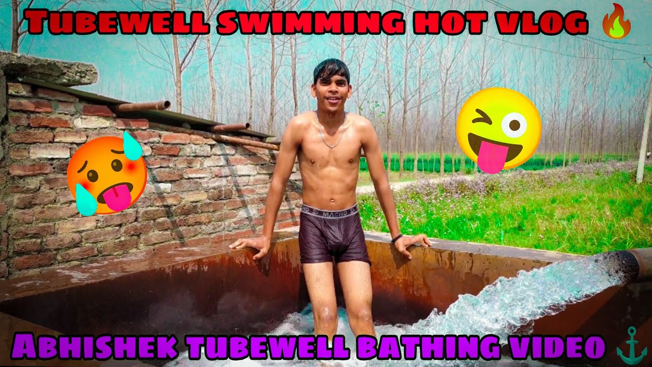 New tubewell swimming village vlog | village boy tubewell bathing ...