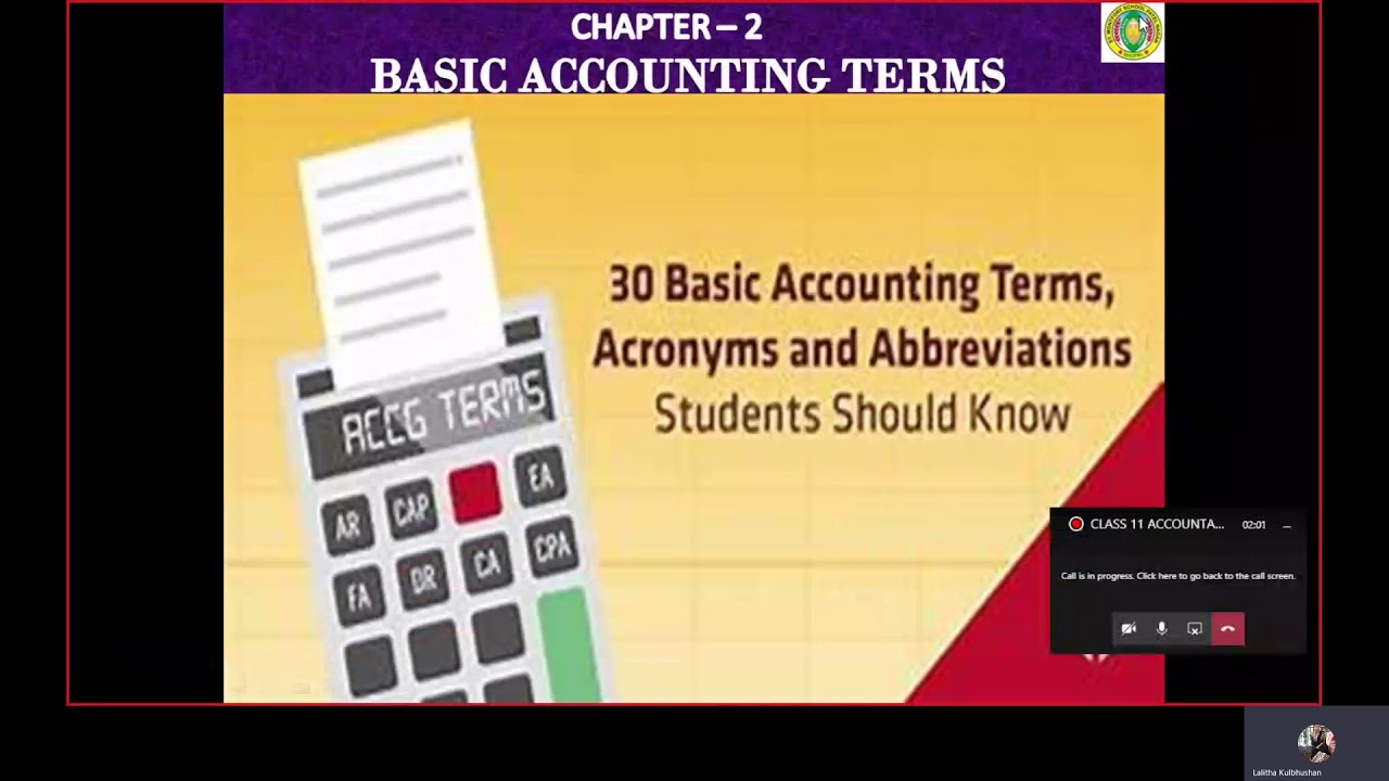 BASIC ACCOUNTING TERMS (CLASS -11)PART -1 - YouTube