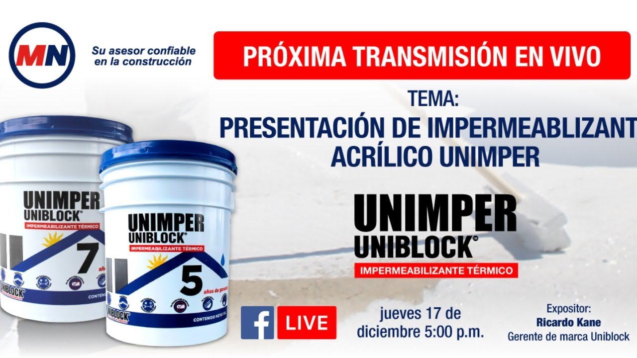 Presentación de impermeabilizante acrílico UNIMPER UNIBLOCK - YouTube