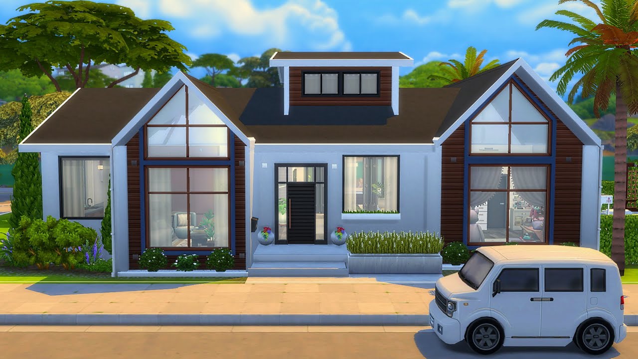 The Sims 4 | Modern One-story House - YouTube
