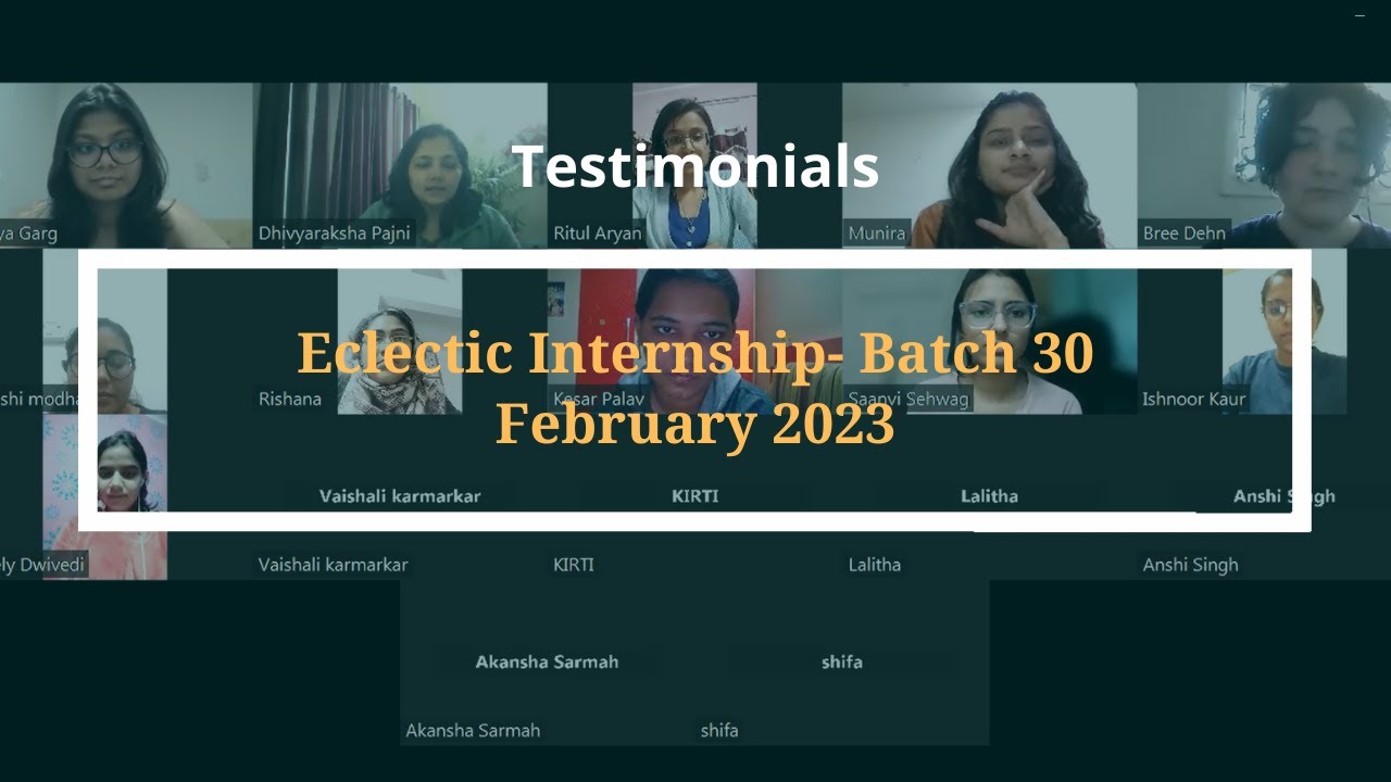 Eclectic Internship Testimonial Batch 30 | Feb 2023 - YouTube