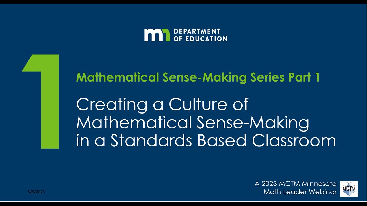 MDE Sense-Making Part 1 Creating a Culture of Sense-Making - YouTube