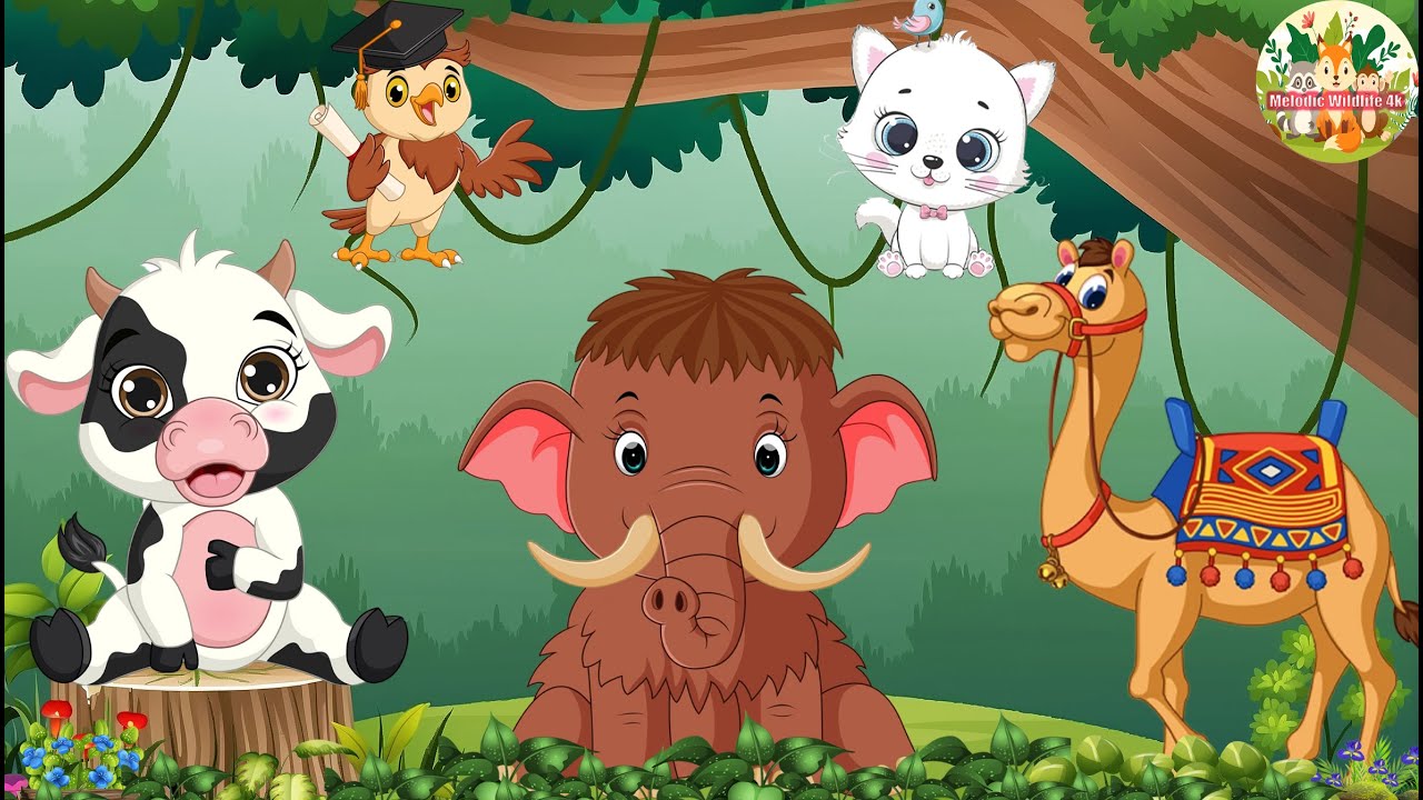 Happy Animal Moments: Mammoth, Owl, Cat, Cow, Camel - Baby Animal ...