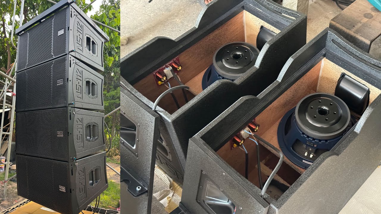 2way double 12 inch line array speaker sound system - YouTube