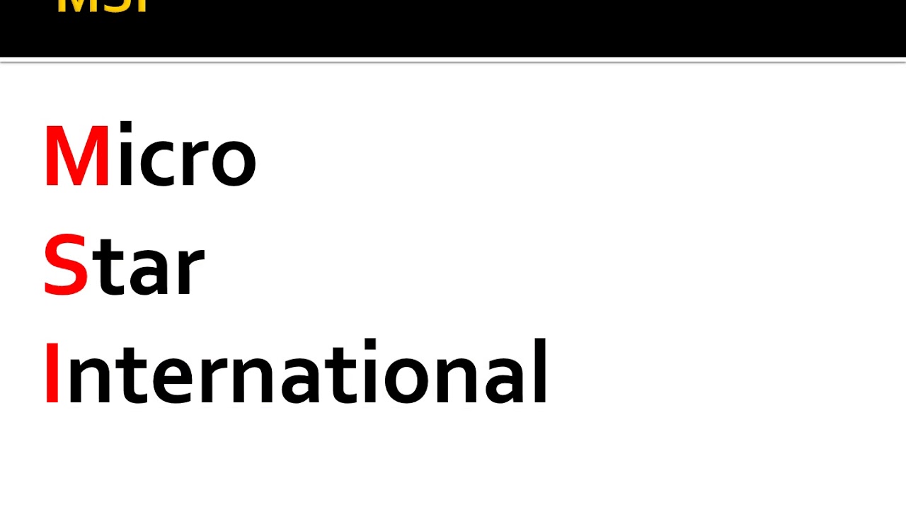 MSI-full form - YouTube