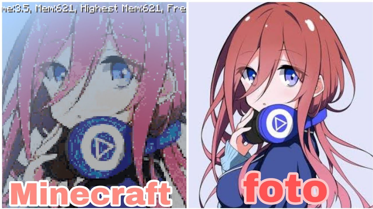 mi pixela arte de Minecraft pe Miku Makano Go-Tōbun no Hanayome #shorts #mikunakano - YouTube