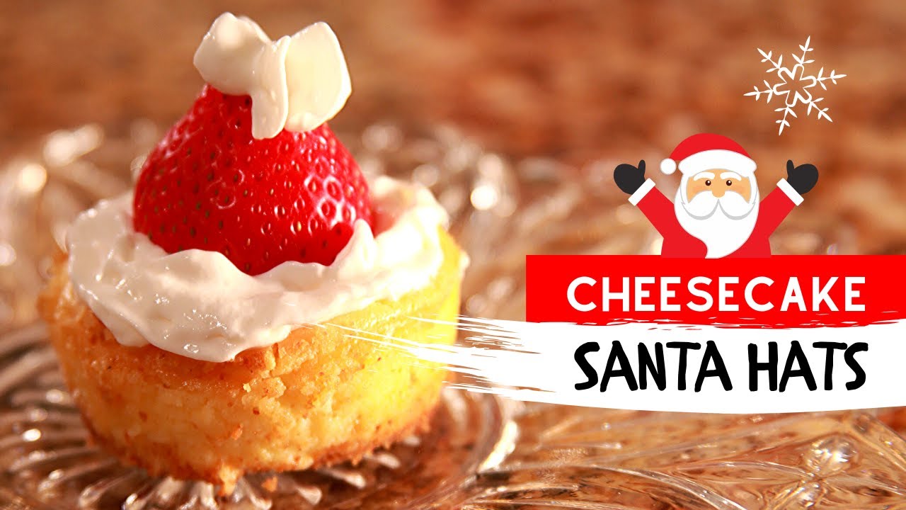 Christmas Cheesecake Santa Hats | Mini Cheese Cake Bites | Cheesecake ...