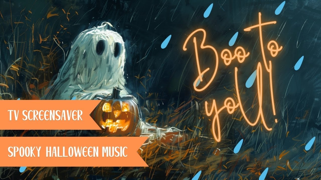 Spooky Scary Halloween Playlist, Ghost TV Frame Screensaver (Animated ...