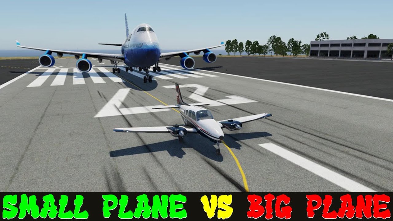 Small Plane VS Big Plane Most Dangerous Plane Take Off - YouTube