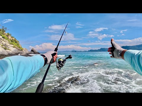 YANG PENTING YAKIN !!! MANCING CASTING NGOYOR DI PINGGIRAN KARANG DANGKAL DI HAJAR IKAN PREDATOR