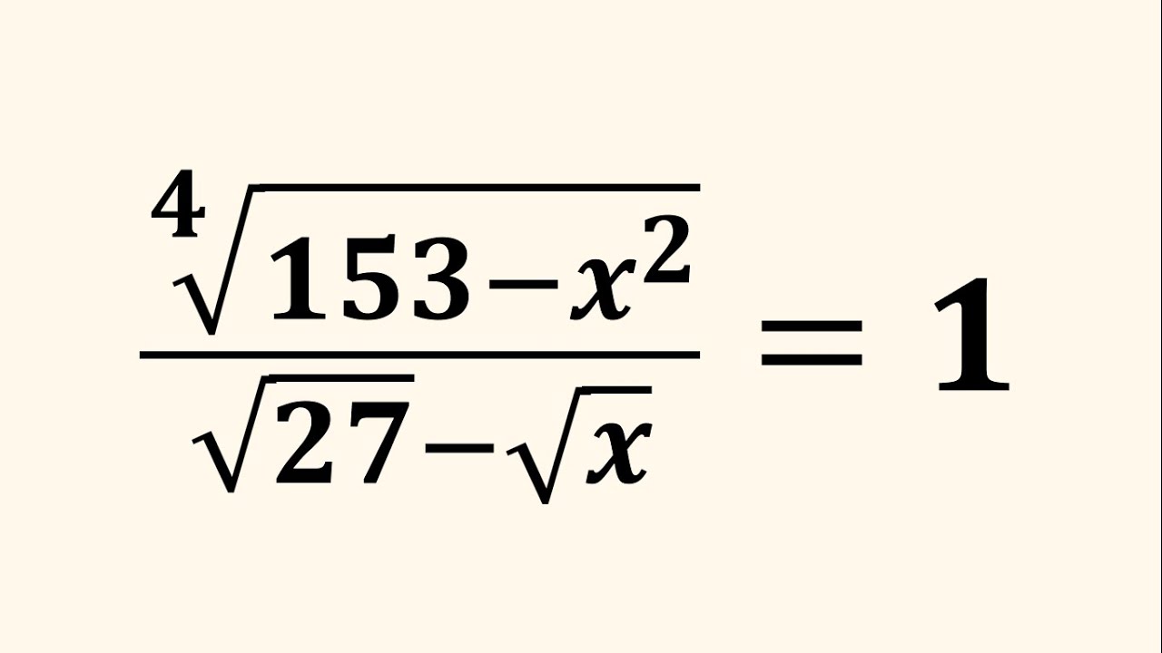Can You Solve This Amazing Radical Equation? Math Olympiad Preparation ...