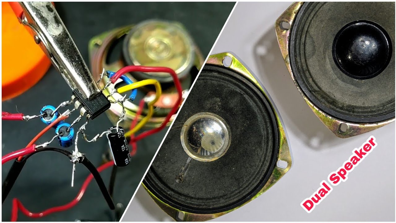 How To Make a Amplifier Using 2822 ic. Stereo Amplifier Using TDA2822 ...