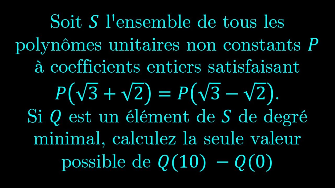 Quoi de plus classique que les polynômes ? HMMT february 2025 - YouTube
