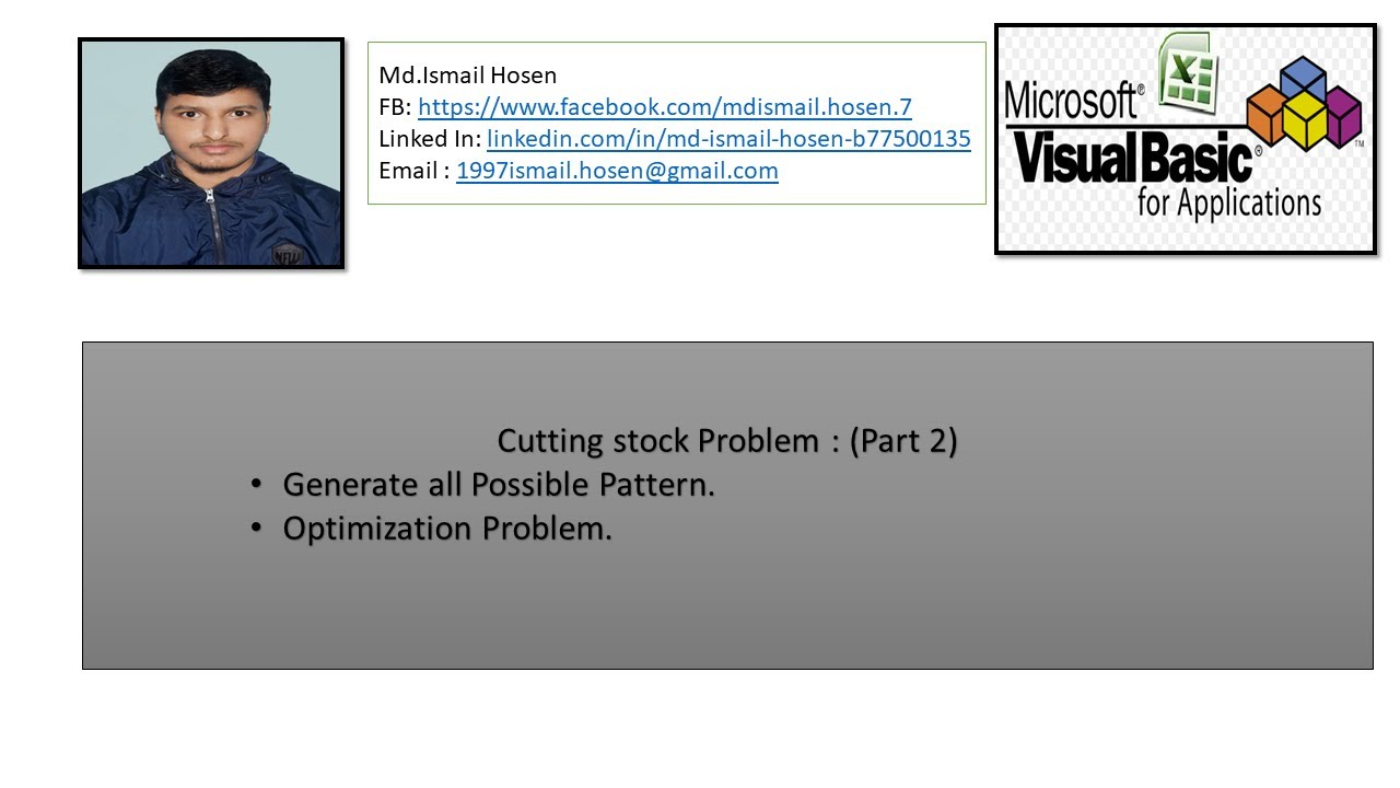 Cutting Stock Problem Pattern Generation - YouTube