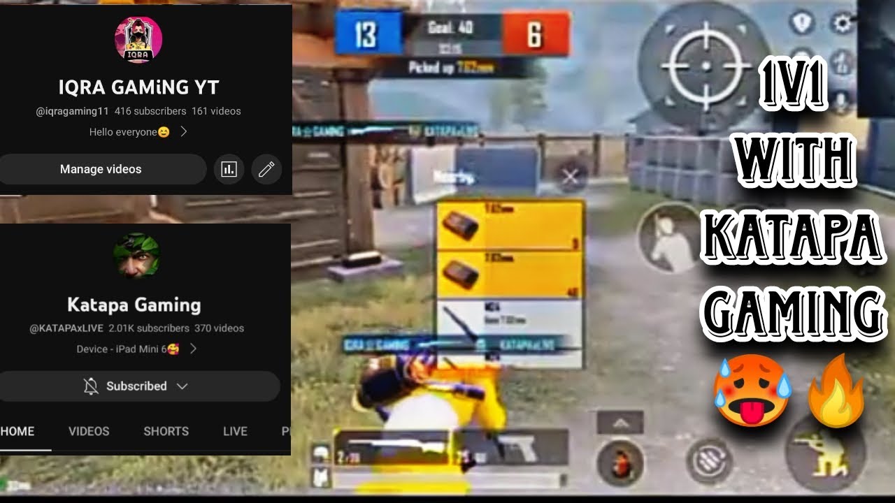 1v1 with katapa gaming 😱🔥🥵 full enjoy fight | can i win 🤔🙄 | PUBG ...