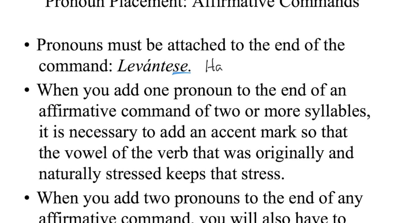 IO Pronouns with Commands & Subjunctive - YouTube