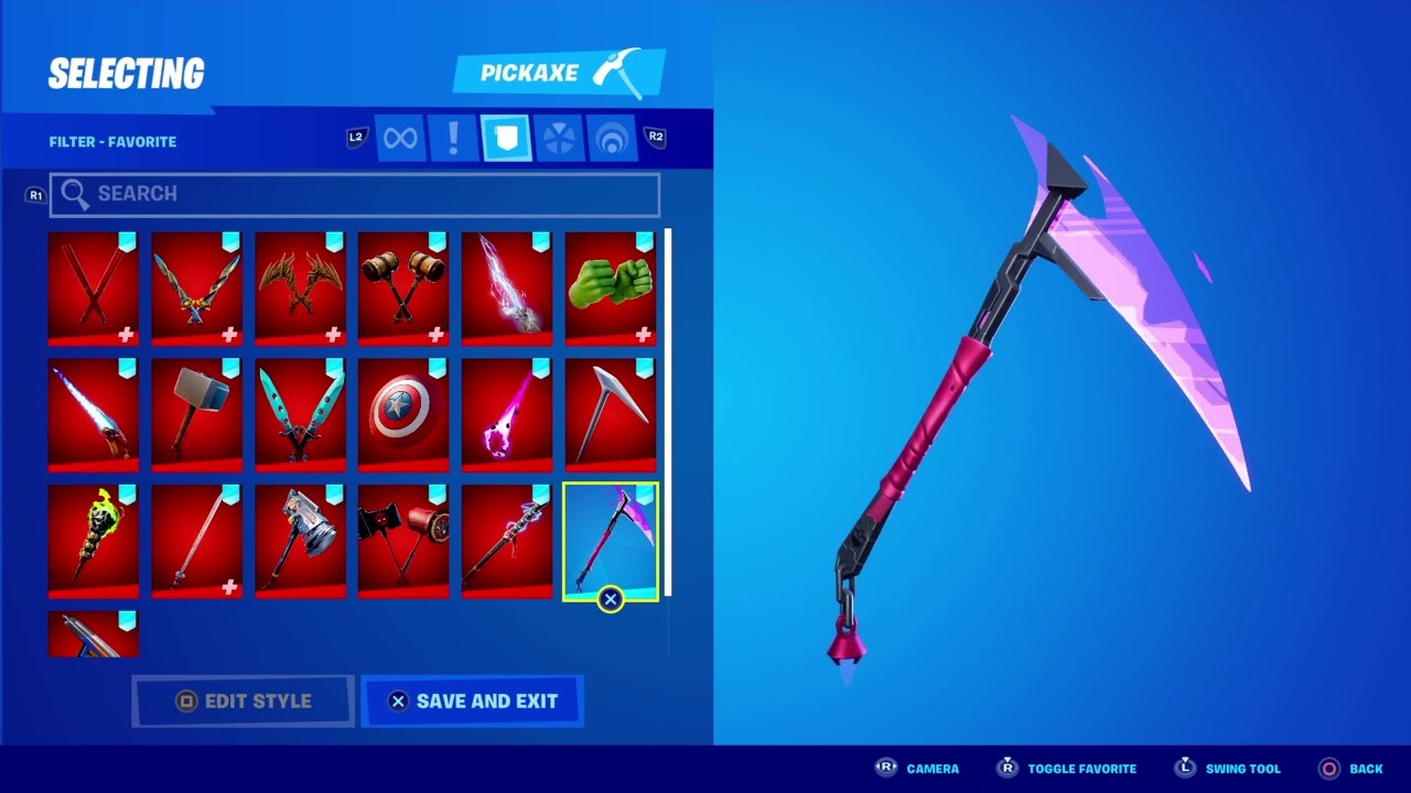 Fortnite* pickaxes with delay - YouTube
