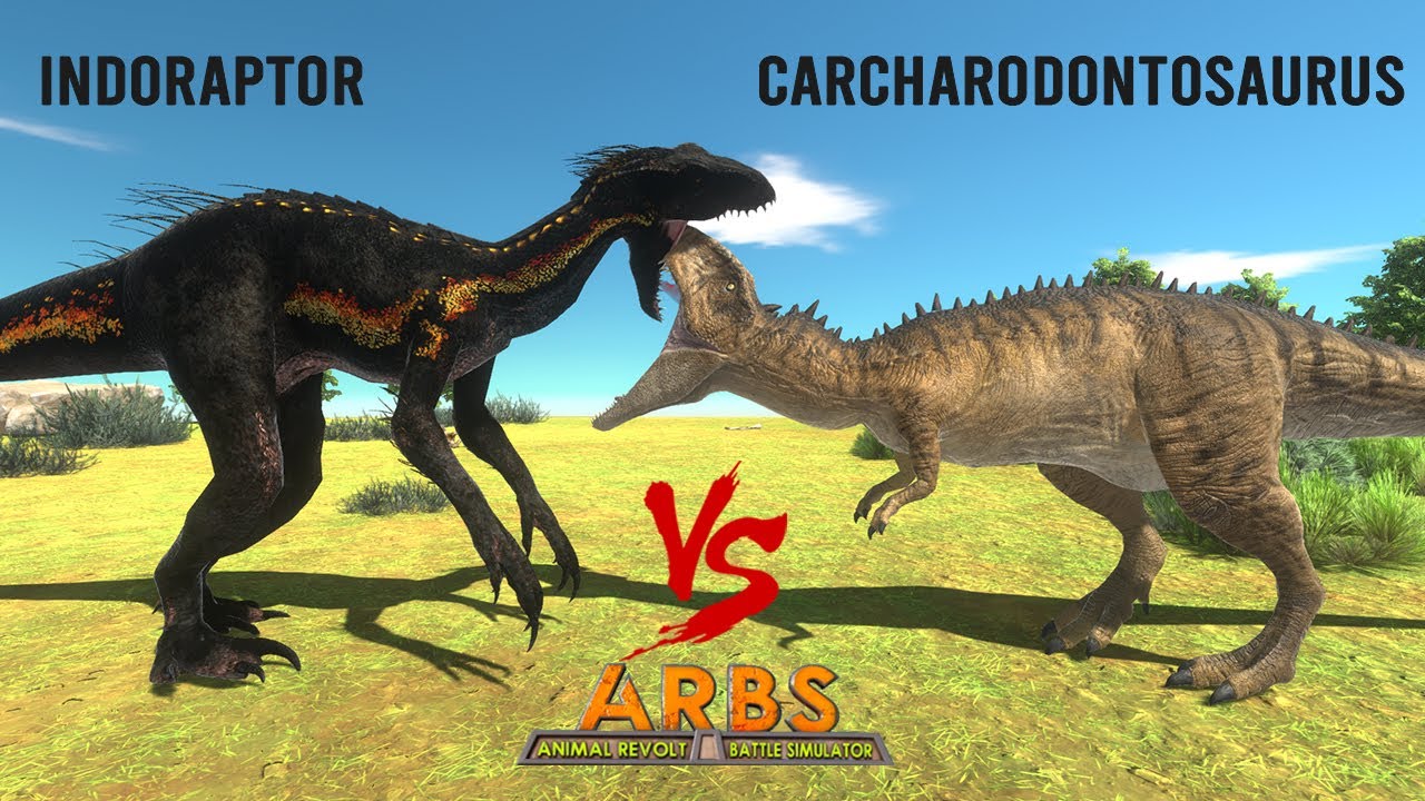 Carcharodontosaurus vs INDORAPTOR (Remastered) Dinosaurs - Animal ...