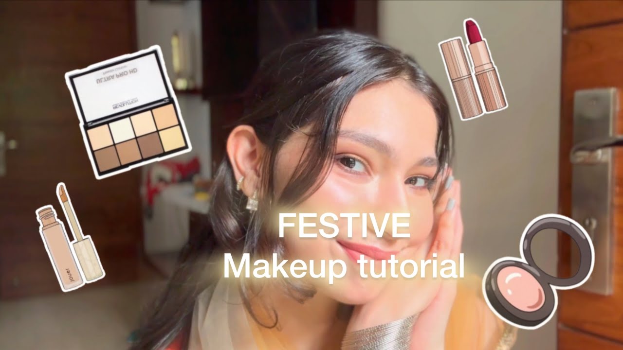 FESTIVE Makeup tutorial😍🩷 - YouTube