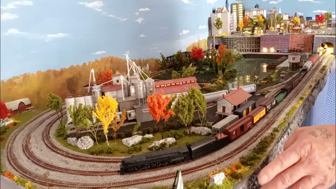 n scale layout on a hollow core door - YouTube