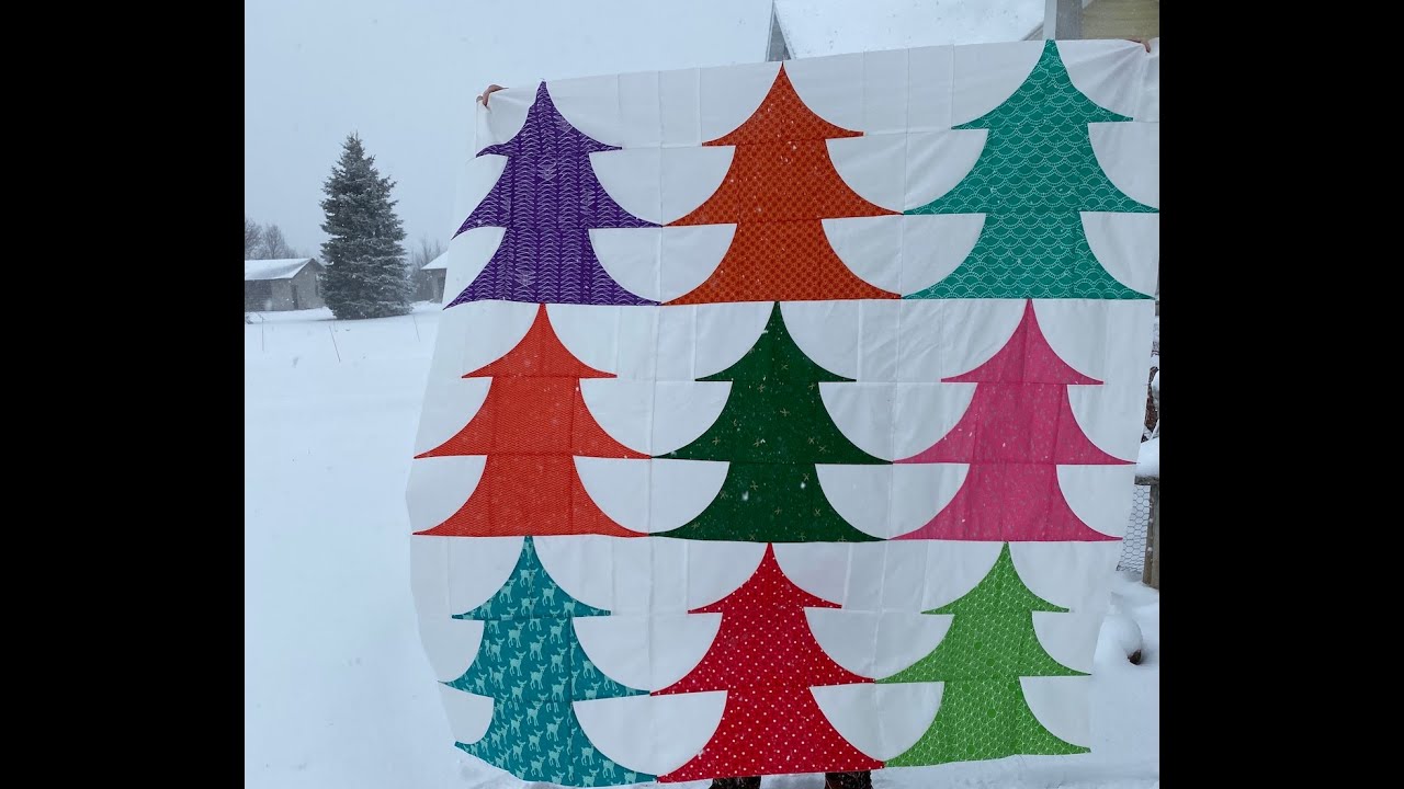 Grinchy Trees with Curved Piecing (Drunkard's Path Christmas Trees) - YouTube