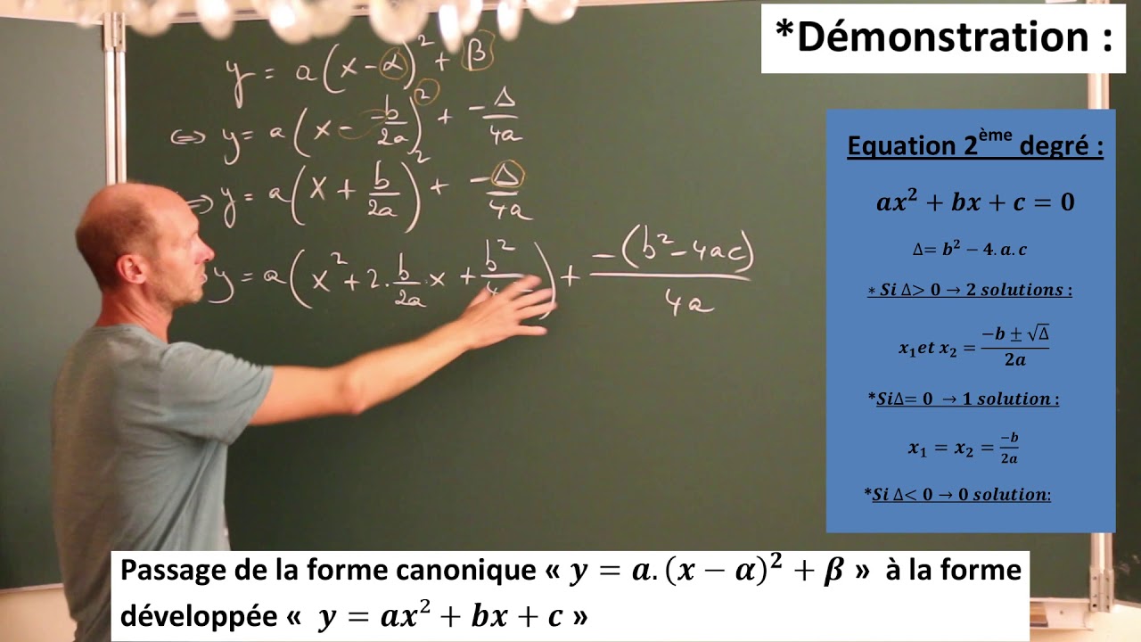 Démonstration - Passage forme canonique vers forme développé - Second ...