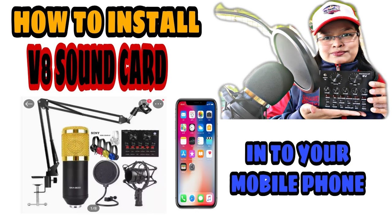 how to instal v8 sound card in to your mobile phone - YouTube