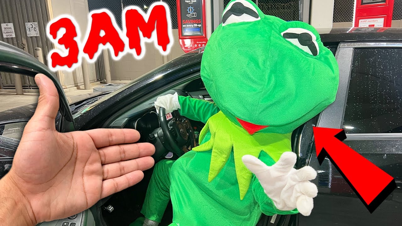 KERMIT THE FROG STOLE MY CAR AT 3AM!! *HE CRASHED* - YouTube