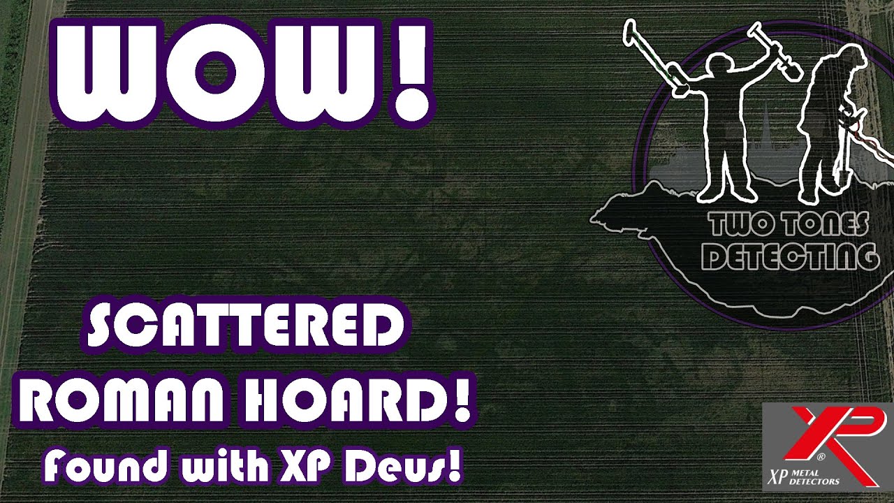 WOW! Scattered Roman hoard found with the XP Deus! - YouTube